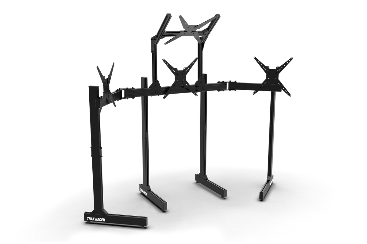 Freestanding Quad (4) Monitor Stand with Extra Leg Supports